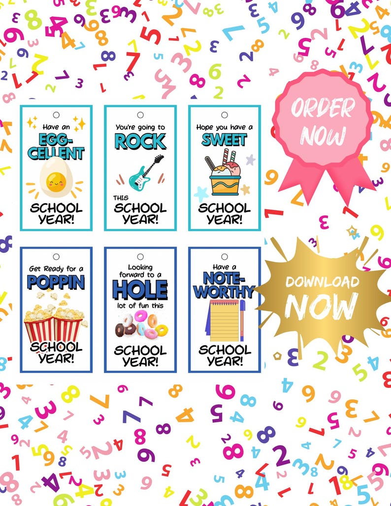 Funny Back to School Gift Tags: Pun Classroom Treats (PDF Downloadable ...
