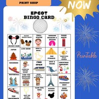 Epcot Bingo - People Watching - Theme Park Game - Game for Waiting in ...