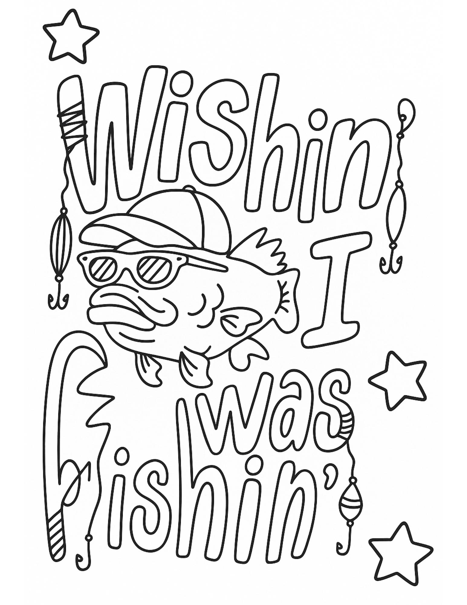 Fishing Coloring Pages: Kids' Summer Activity Bundle (PDF Download) - Etsy