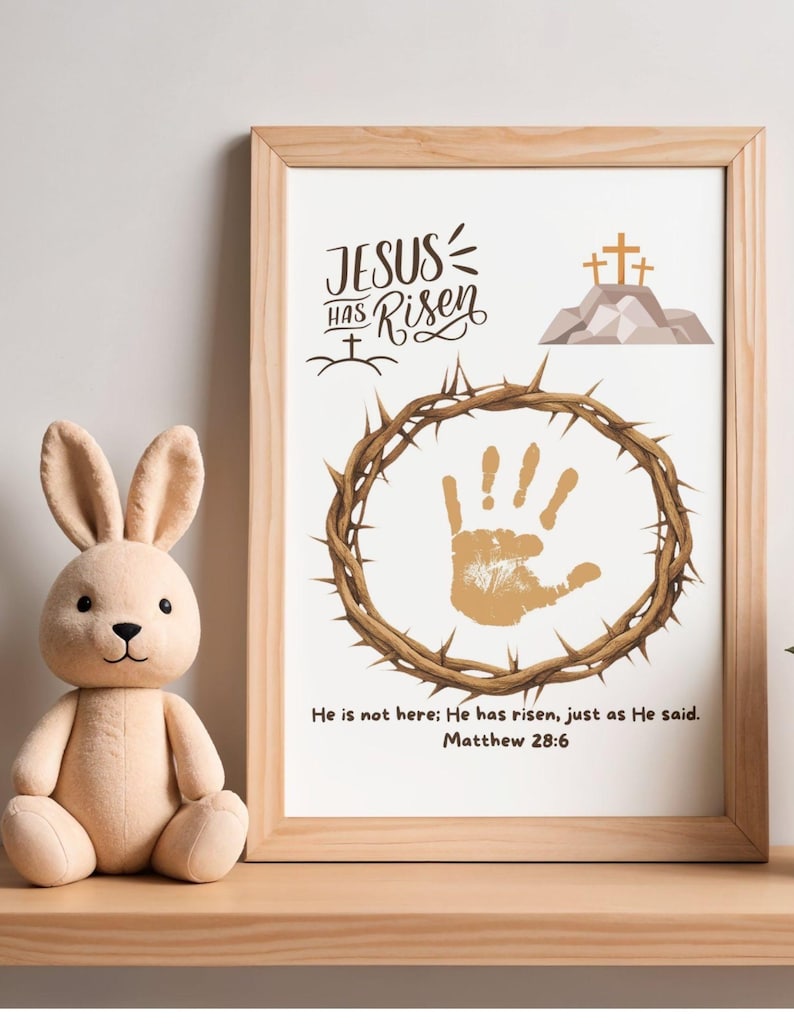 Christian Easter Handprint Craft Printable Jesus Has Risen Toddler ...