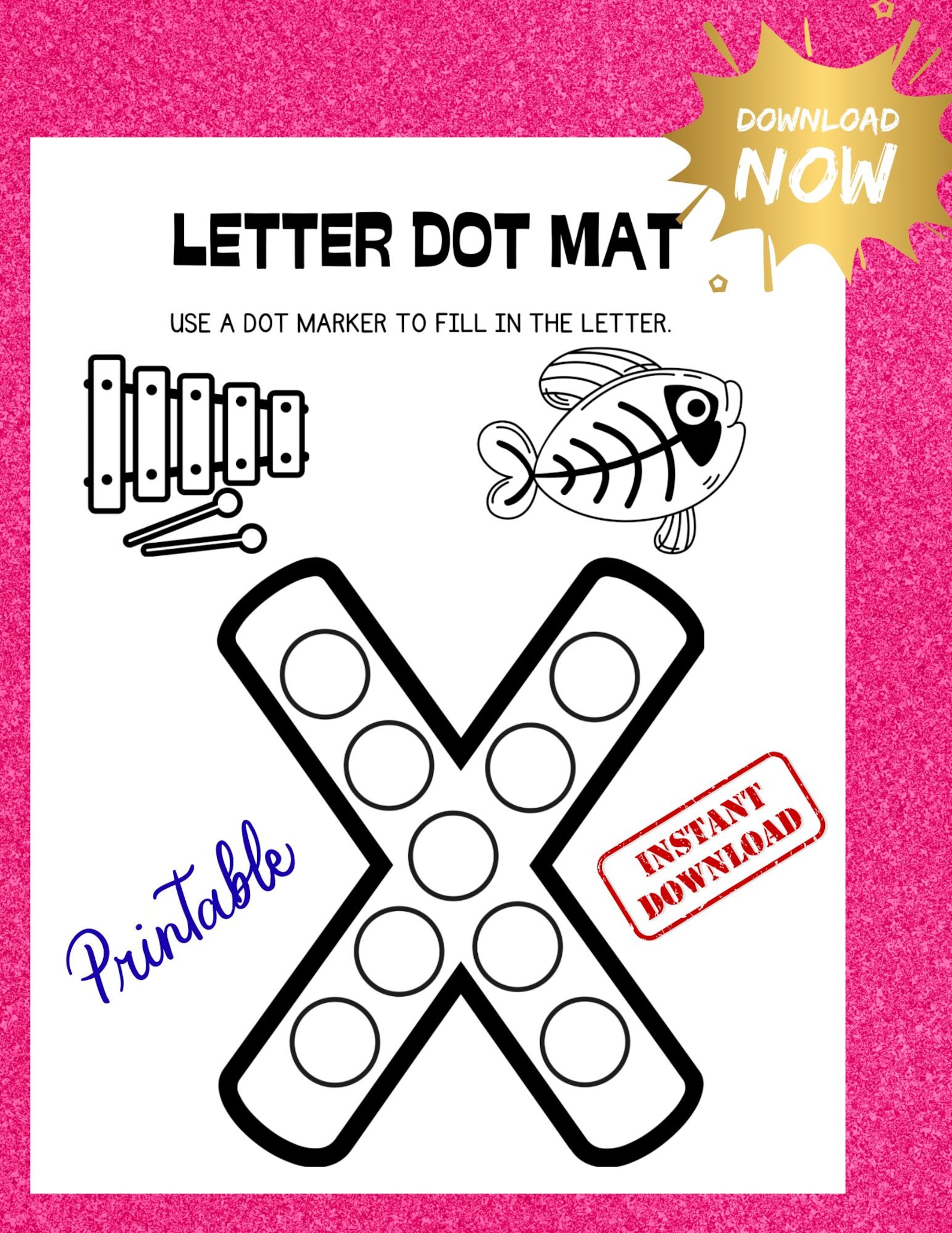 Letter X Dot Marker Page | Learn the Letter X Activity | Preschool ...