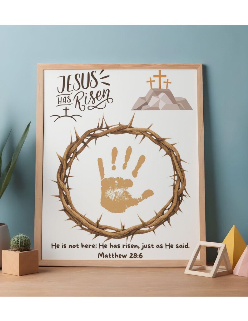 Christian Easter Handprint Craft Printable Jesus Has Risen Toddler ...