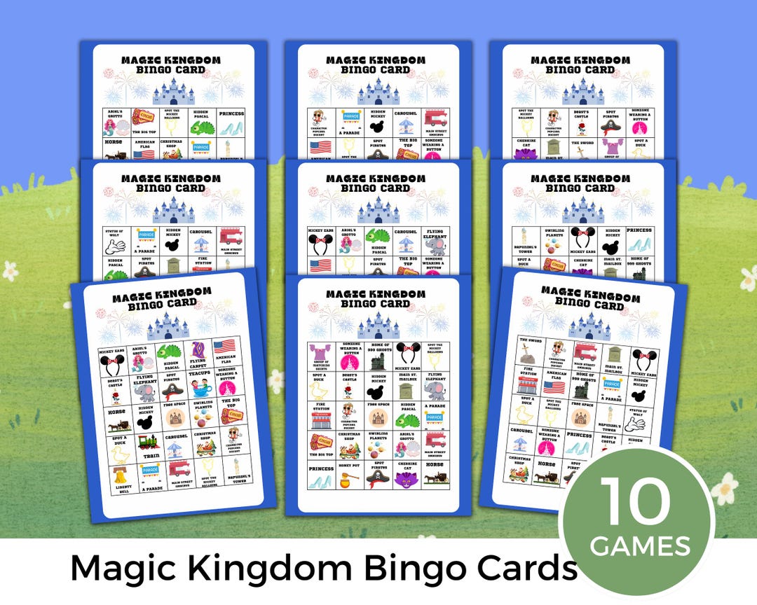 Magic Kingdom Bingo Game Printable Disney Vacation Printable Activity ...