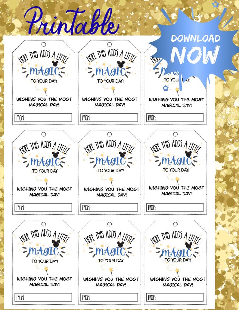 Disney Park or Cruise Pixie Dust Tags Printable Gift Labels Cruise Ship ...