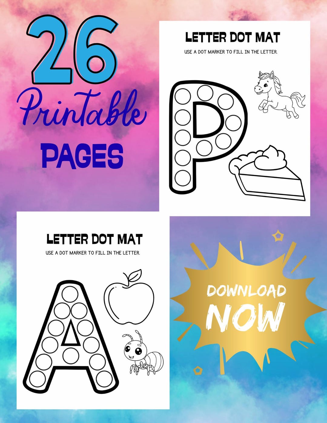 A-Z Alphabet Dot Marker Mats: Preschool Letter Recognition (PDF ...