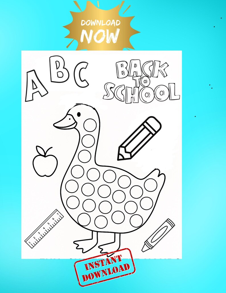 Silly Goose Dot Marker Printable: Back to School Activity (PDF Download ...