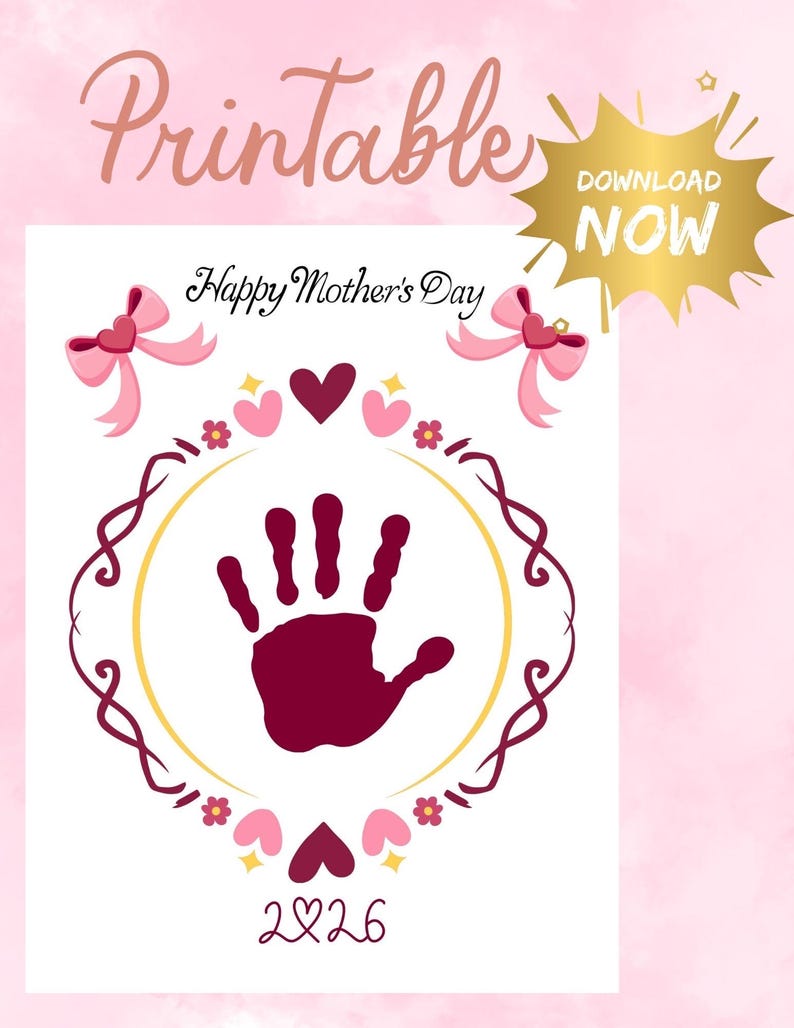 Mother’s Day Handprint Craft Printable Toddler Preschool Daycare ...