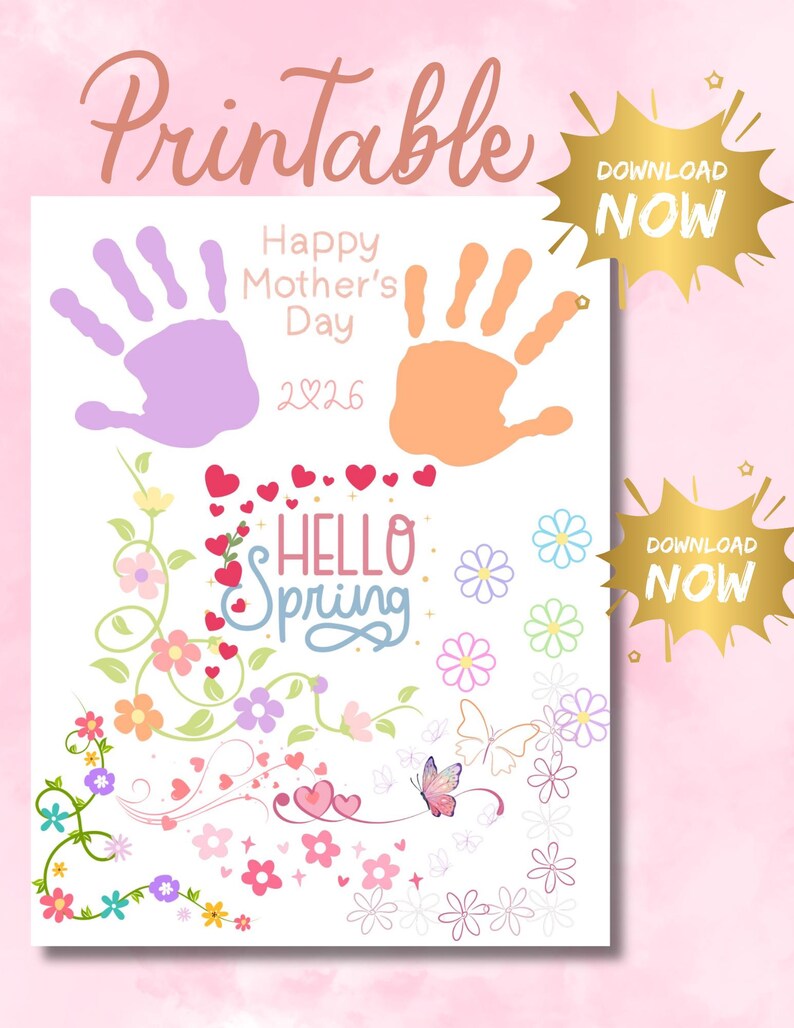Mother’s Day Handprint Craft 2026 Toddler Preschool Handprint Art ...