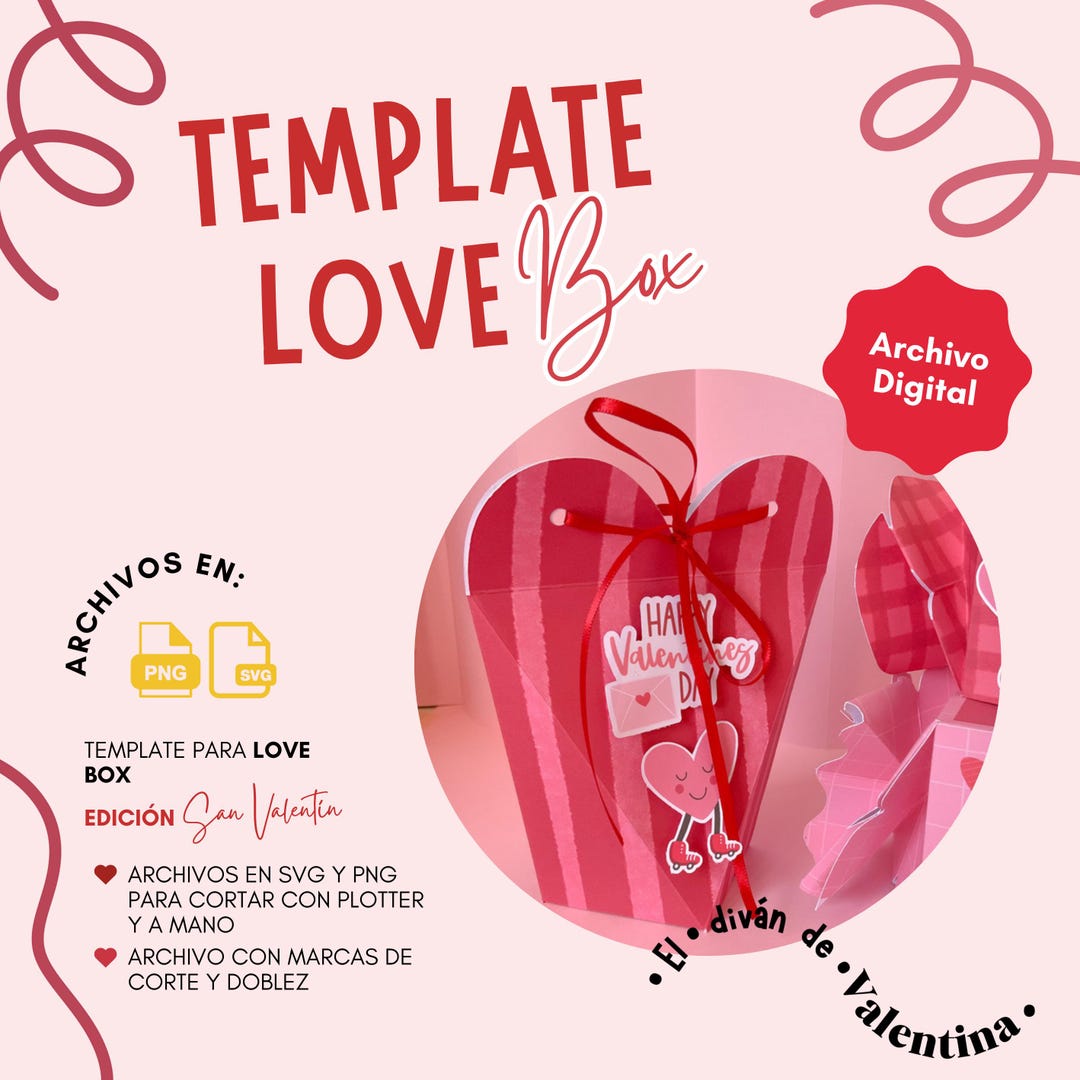 Love Box Template - Etsy