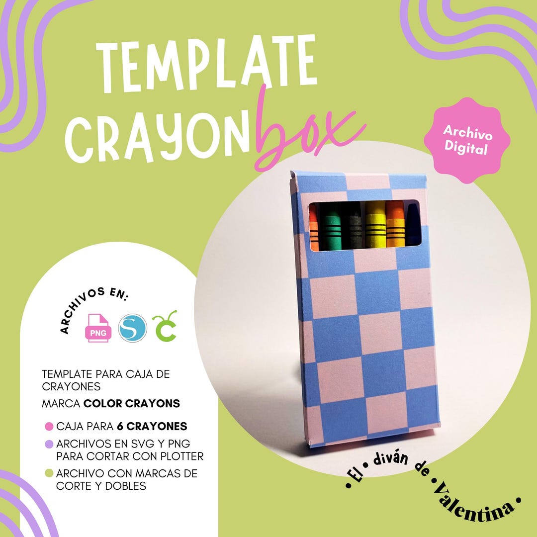 Template Crayon Box colors Crayon - Etsy