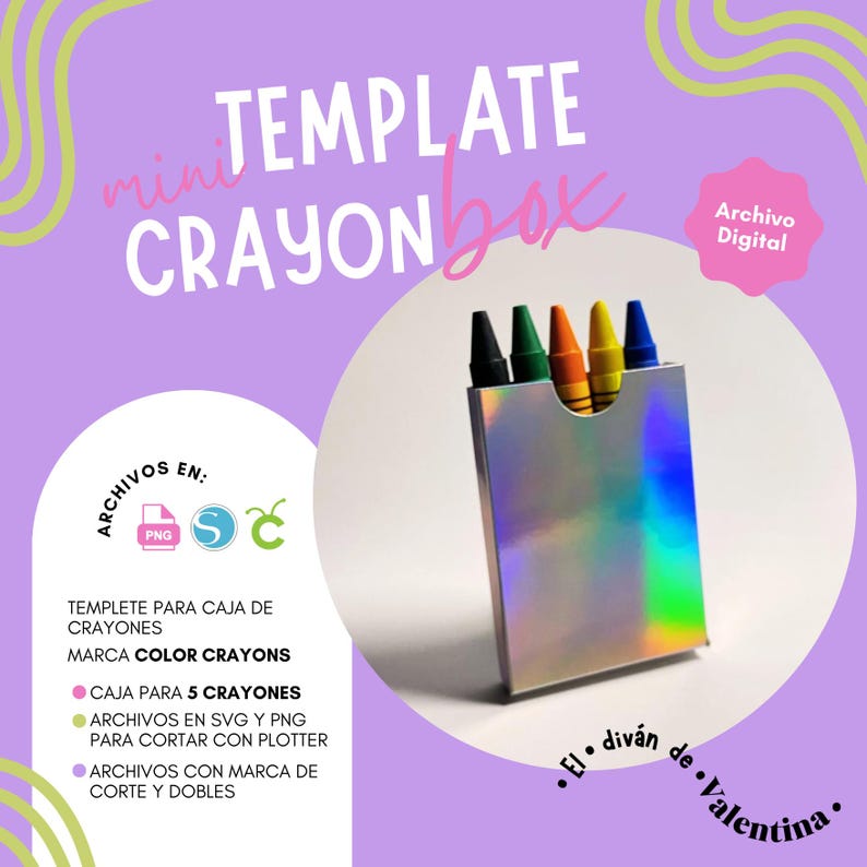 Template Mini Crayon Box colors Crayon - Etsy