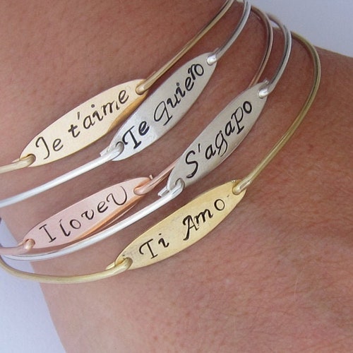 I Love You Je T'aime Bracelet French Jewelry Te Quiero Te | Etsy