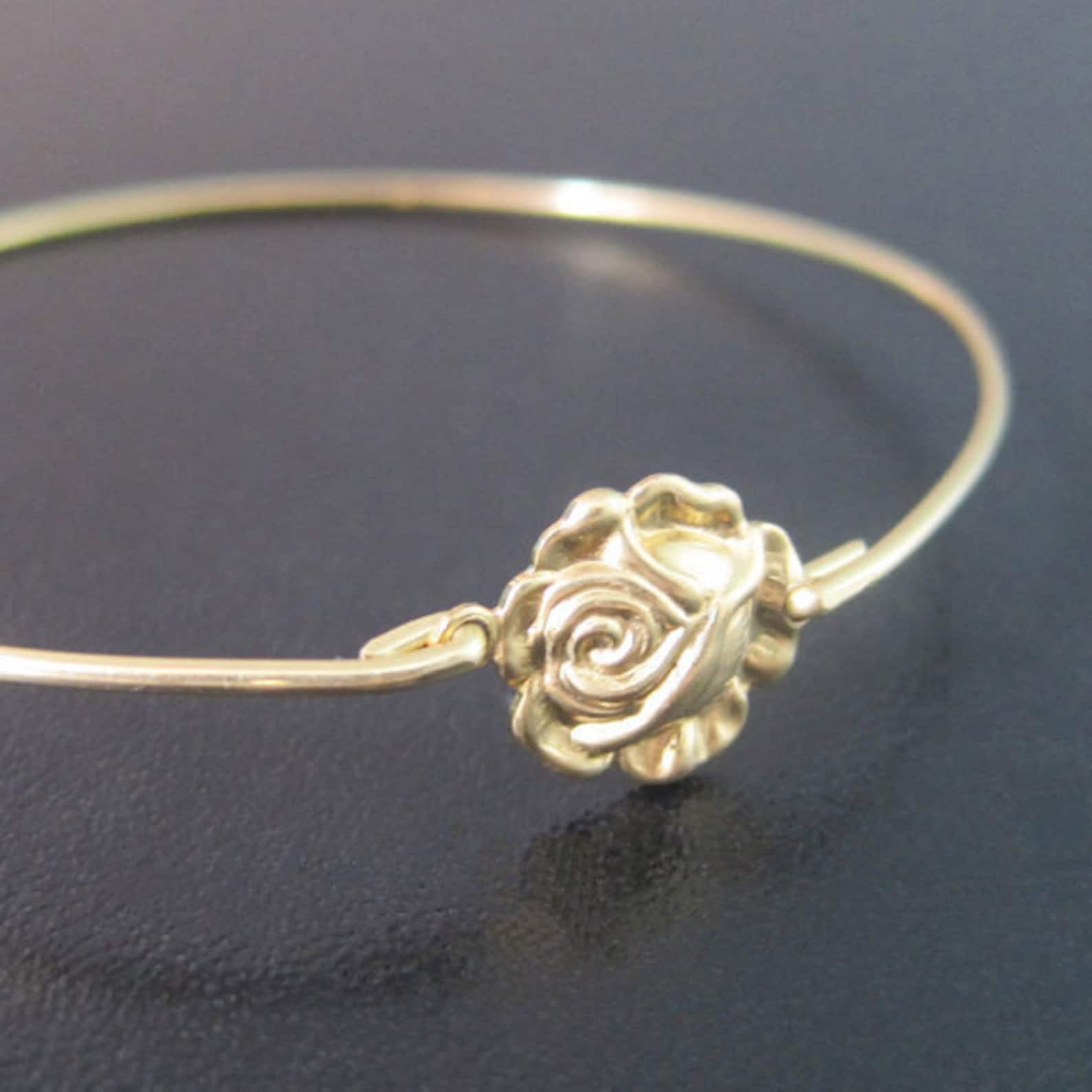 Rose Bracelet Flower Bracelet Flower Bangle Rose Jewelry - Etsy