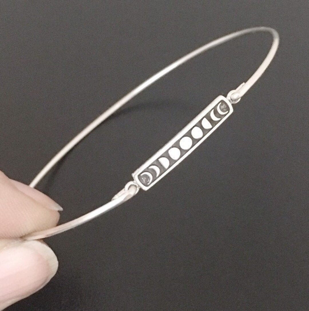Moon Bracelet, Moon Phase Bracelet, Waning Crescent Moon Bracelet, Full ...
