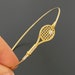 Tennis Bangle Bracelet Tennis Racket Charm 24k Gold Plated Rhinestone ...