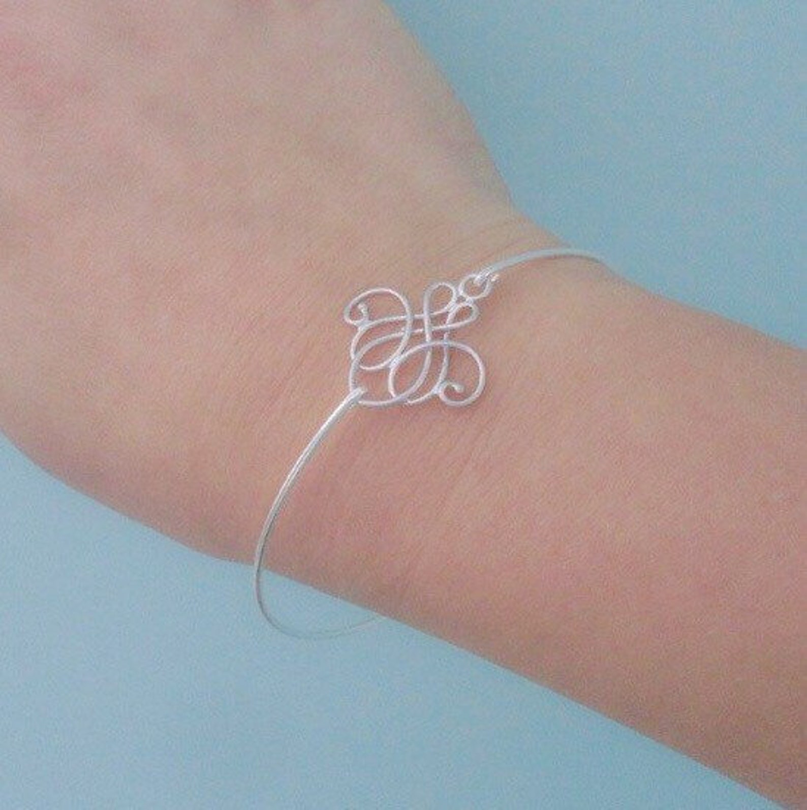 Swirl Bracelet Swirl Jewelry Skinny Bracelet Skinny Bangle | Etsy