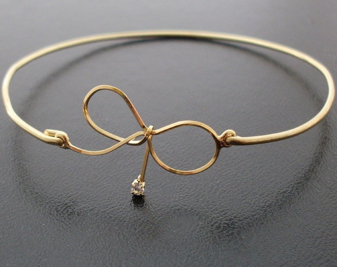 Bangle Bracelet Bow Gold - Etsy