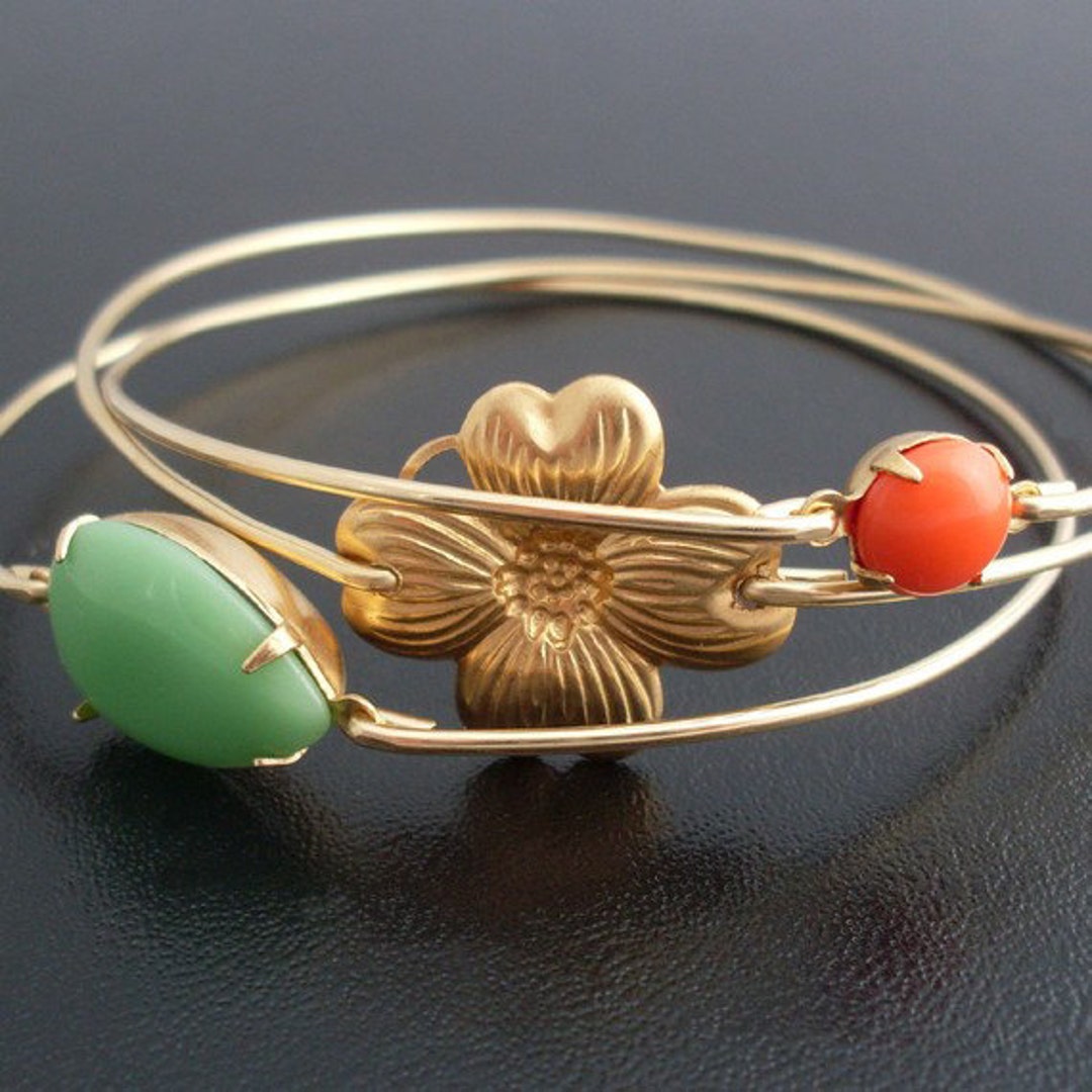 Spring Flower Bracelet Set, Spring Bridesmaid Jewelry, Spring Fashion ...