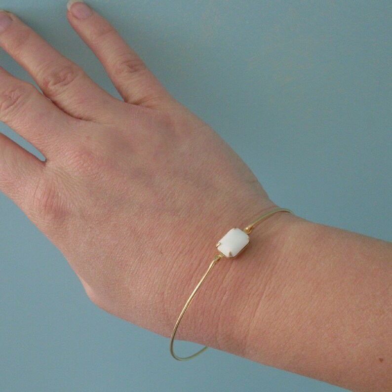 White Bracelet White Jewelry White Bangle Bracelet - Etsy