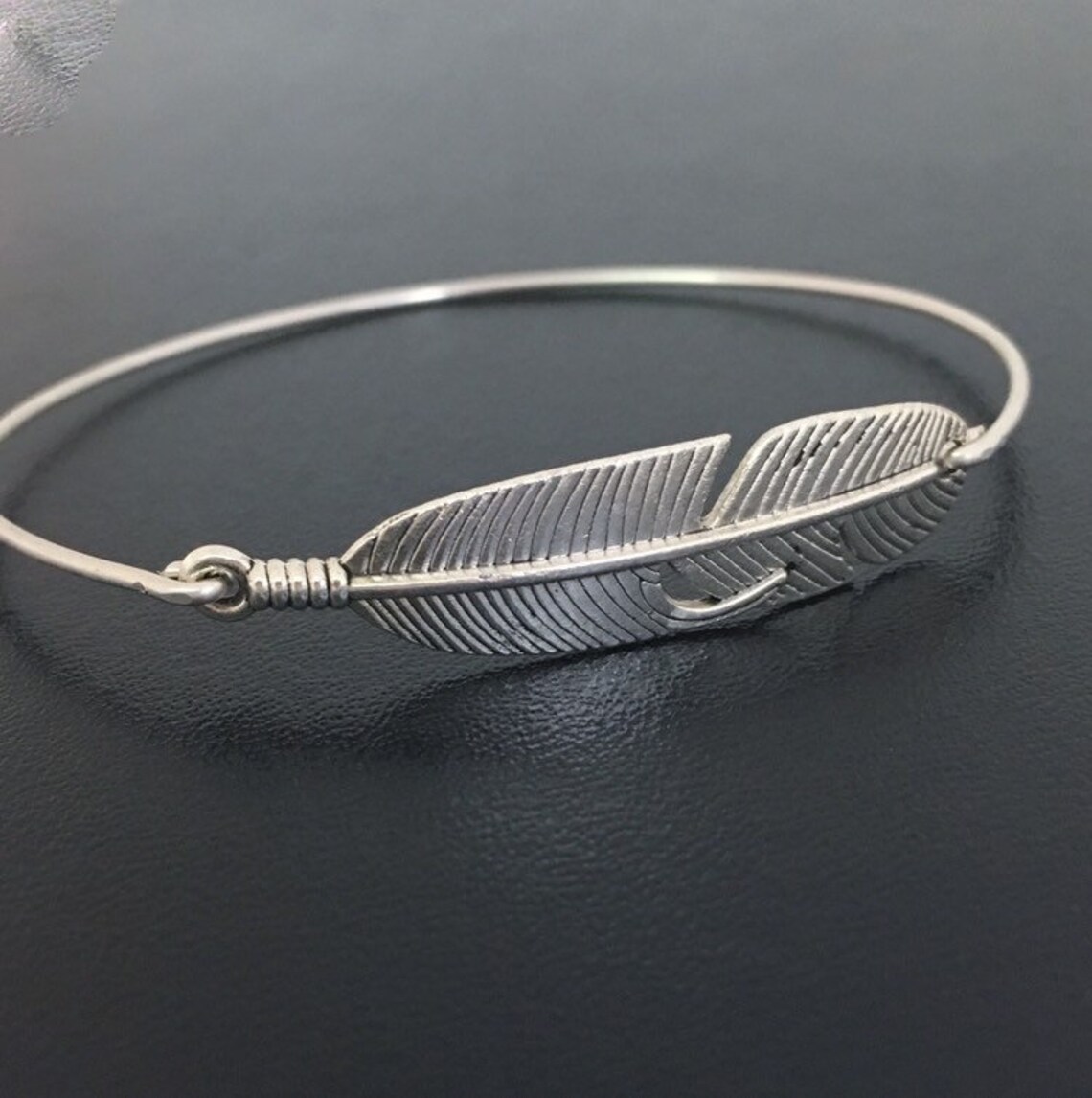 Feather Bracelet Feather Jewelry for Women Feather Bangle - Etsy