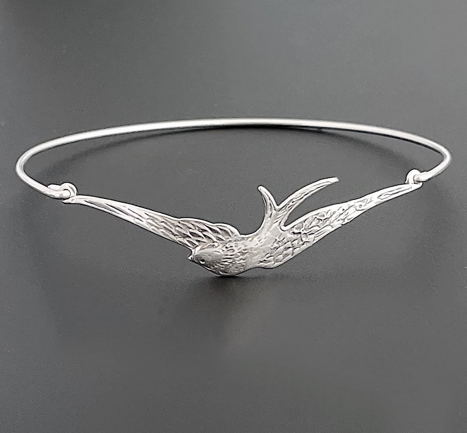 Sterling Silver Bird Bracelet Bangle for Women Bird Gift for | Etsy