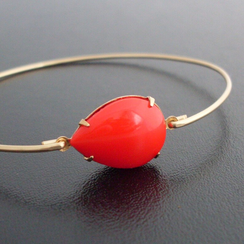 Red Bracelet Red and Gold Tone Bracelet Red and Gold Tone | Etsy