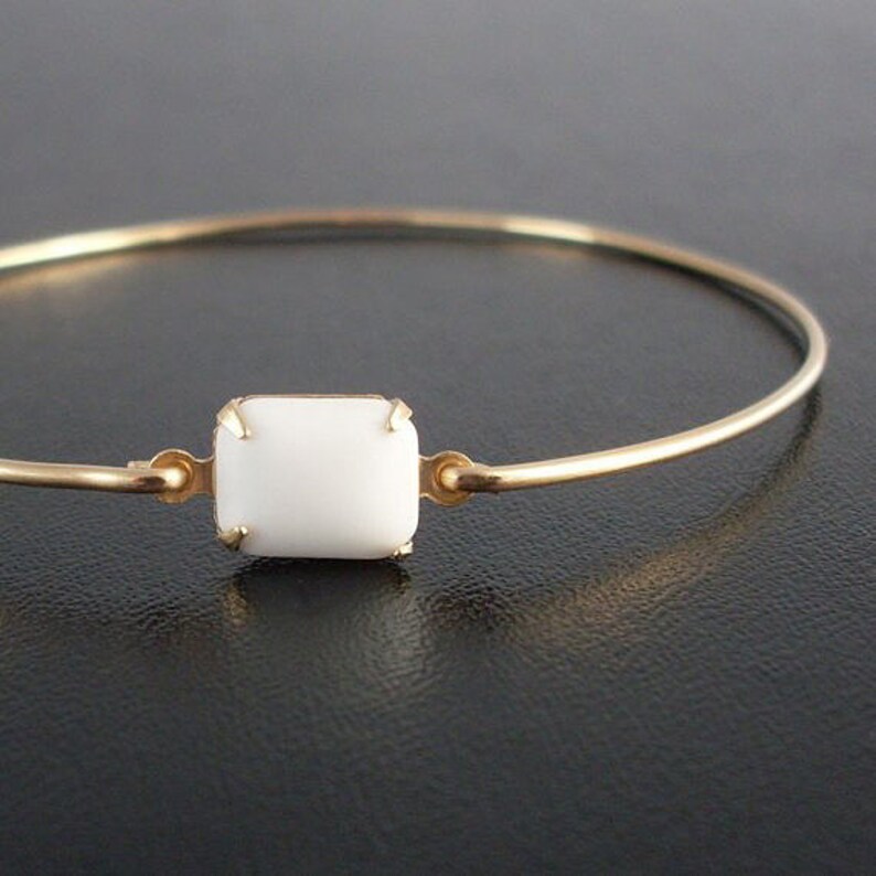 White Bracelet White Jewelry White Bangle Bracelet - Etsy