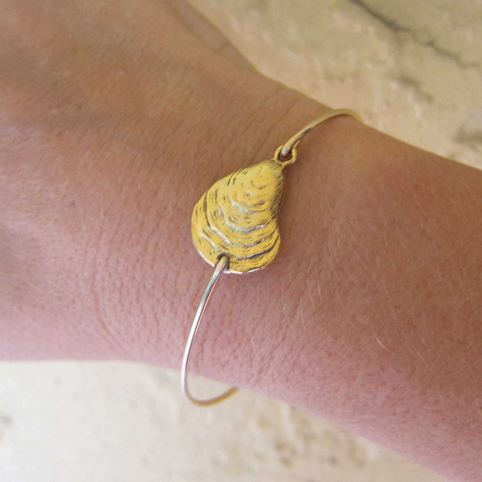 Shell Bracelet, Mussel Shell Bracelet, Mussel Shell Jewelry, Gold Shell ...