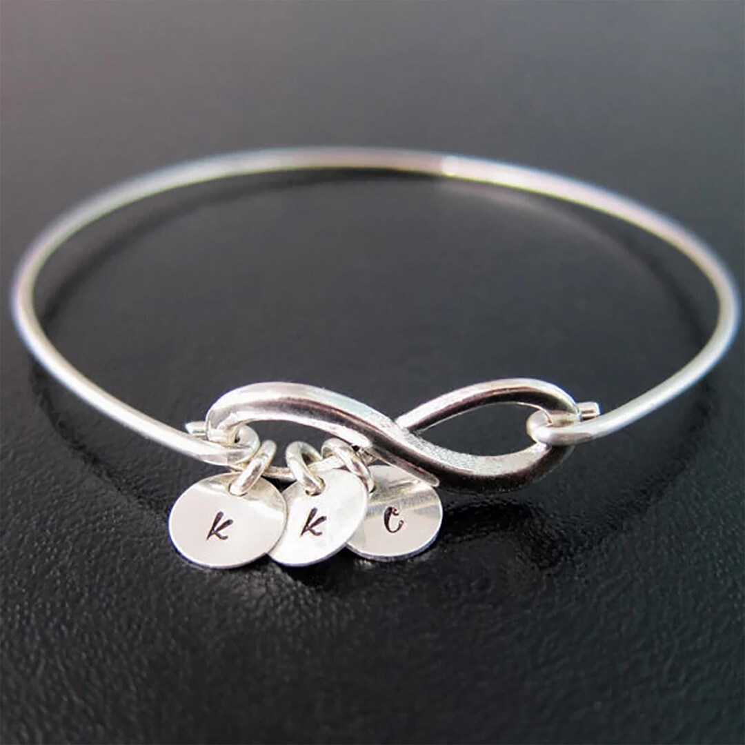 Mini Infinity Best Friend Bracelet 2, 3, 4, 5 or 6 Initial Charm ...