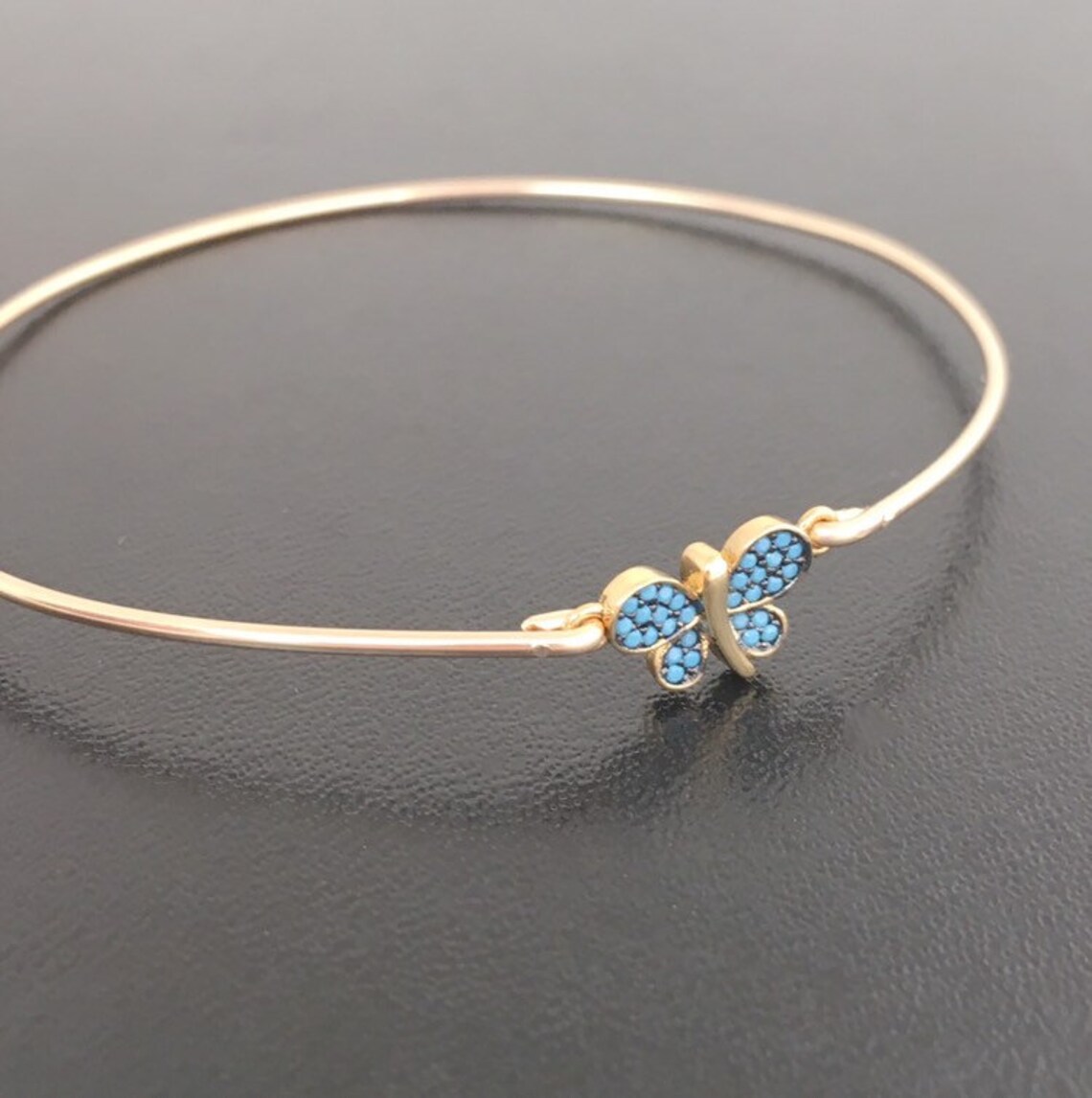 Butterfly Bracelet Blue Butterfly Jewelry Butterfly Bangle | Etsy