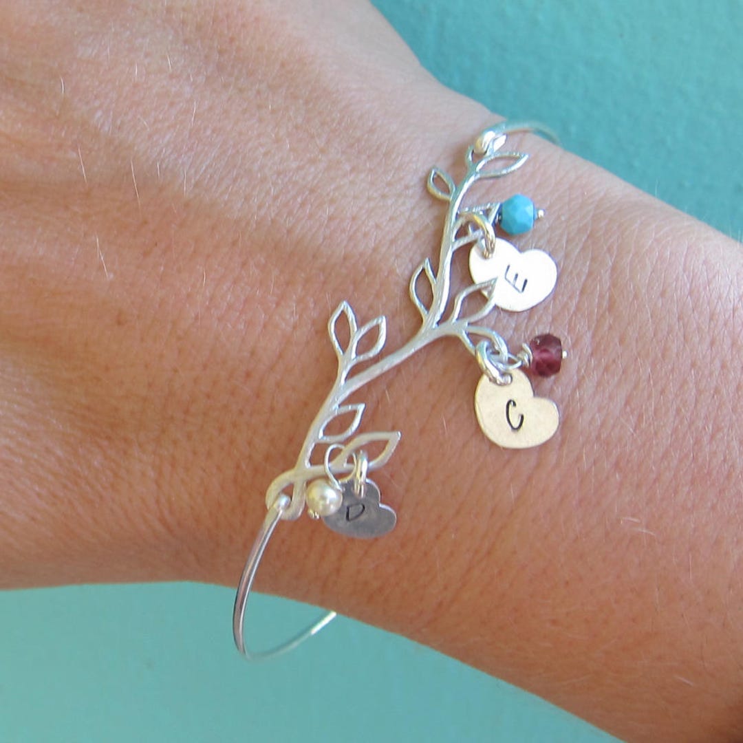 Family Bracelet Sterling Silver Family Gift Idea Mom Grandma Aunt Women ...