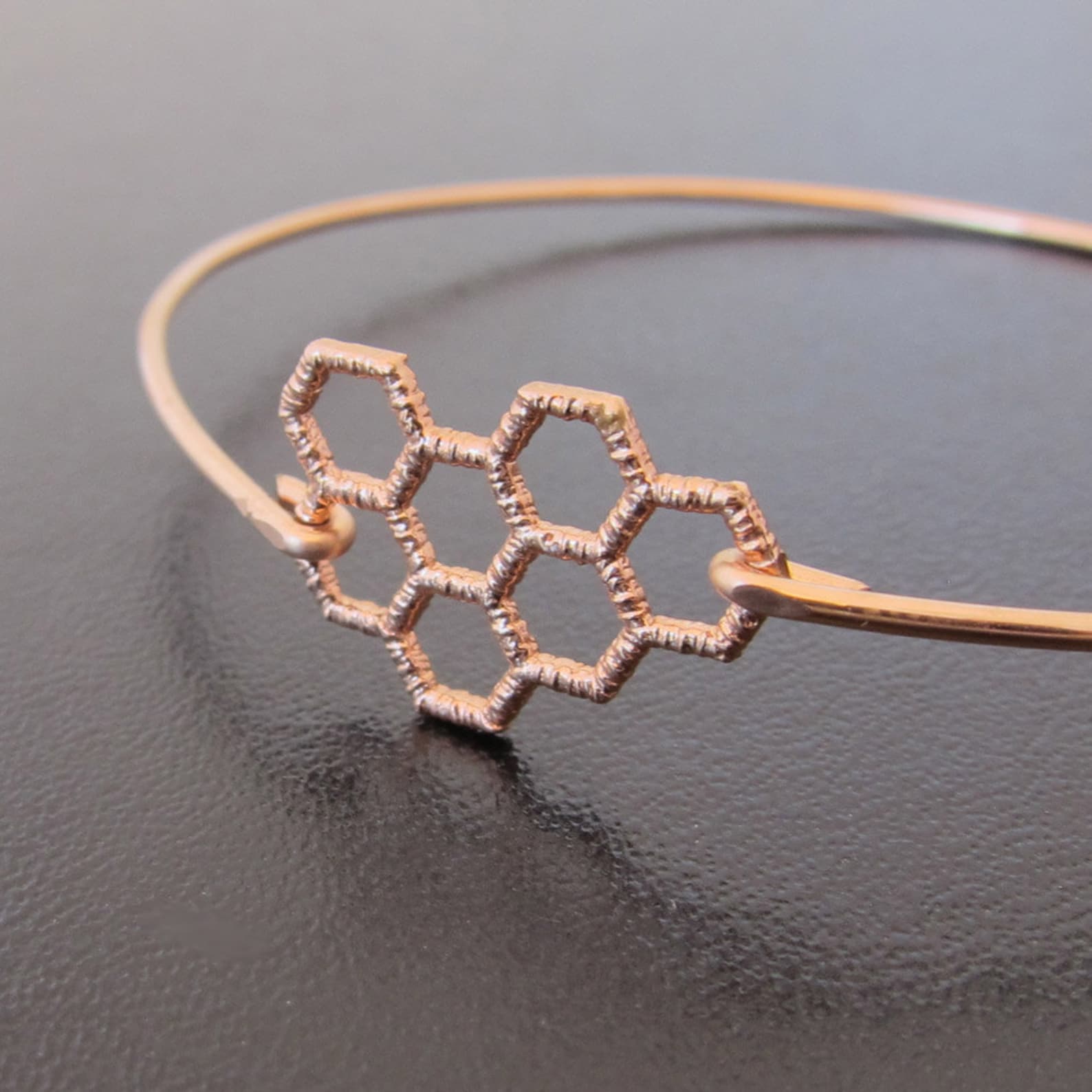 Honeycomb Bracelet, Rose Gold, Honeycomb Jewelry, Geometric Jewelry ...