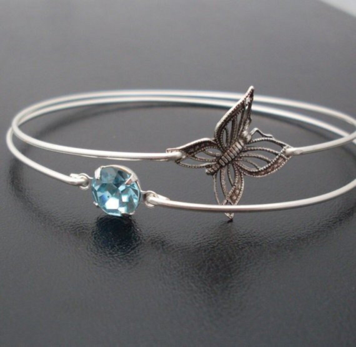 Butterfly Bracelet Stack Butterfly Jewelry Stacking Bangle - Etsy