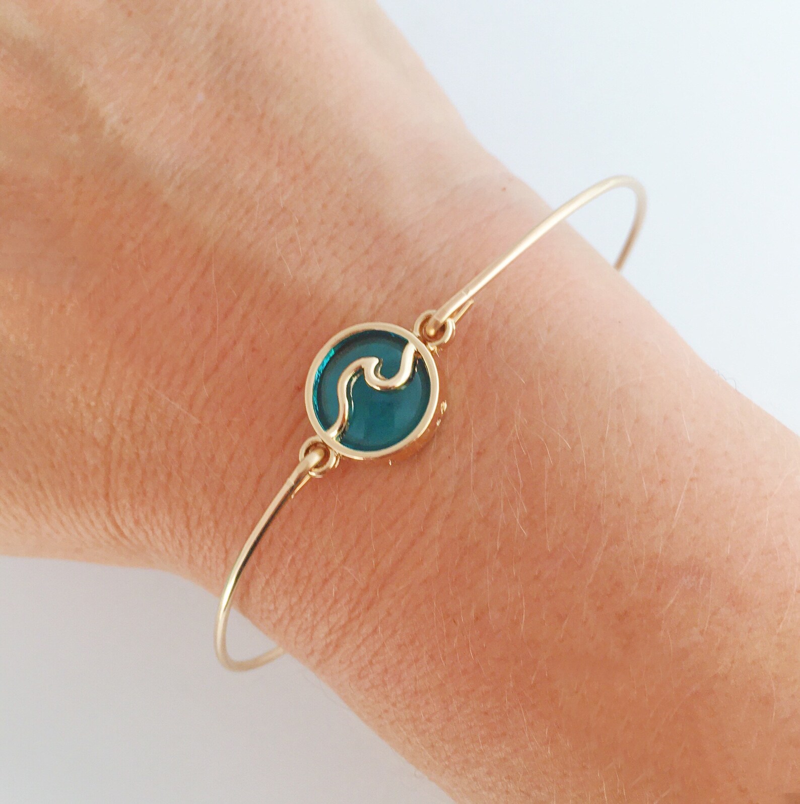 Sea Wave Bracelet Blue Bangle Ocean Wave Jewelry Ocean Gift - Etsy