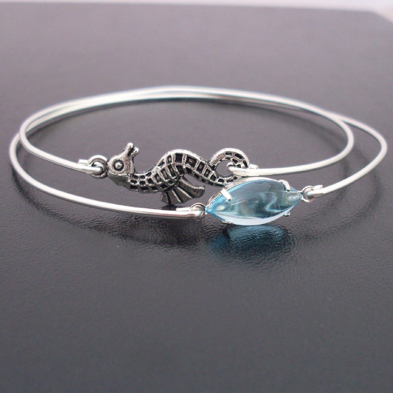 Seahorse Bangle Bracelet Set Seahorse Jewelry Ocean Jewelry - Etsy