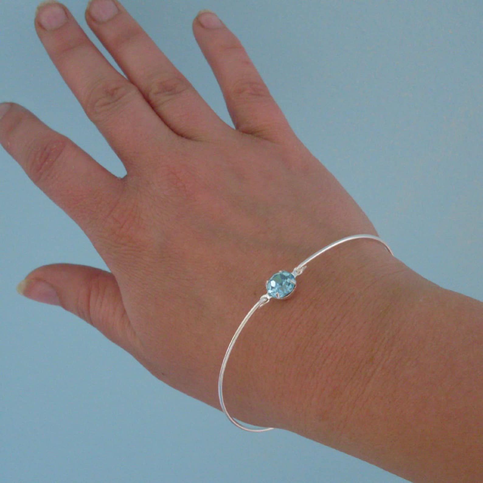 Light Blue Bracelet, Blue Bracelet for Women, Light Blue Jewelry, Gift ...