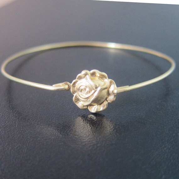 Rose Bracelet Flower Bracelet Flower Bangle Rose Jewelry - Etsy