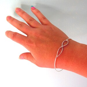 Infinity Bangle Bracelet Infinity Bracelet Silver Plated Infinity Charm ...