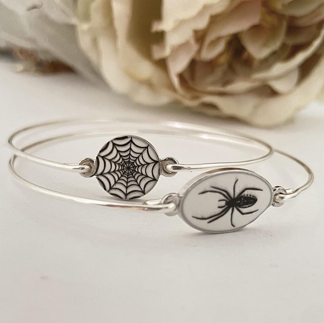 Spider Web Bracelet Set, Halloween Jewelry, Spider Jewelry Creepy ...