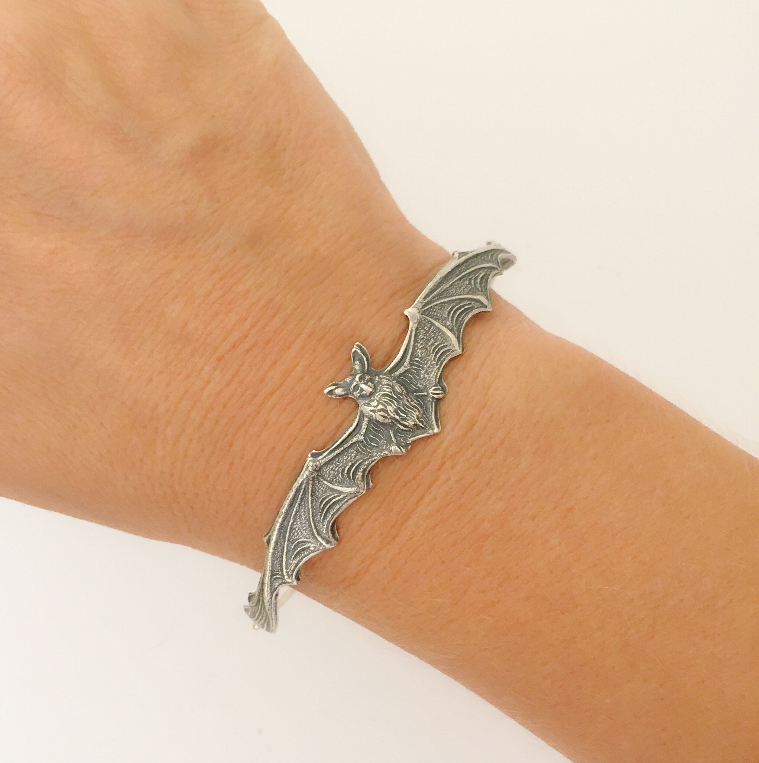 Bat Bangle Bracelet Halloween Bracelet Bat Jewelry Bat | Etsy