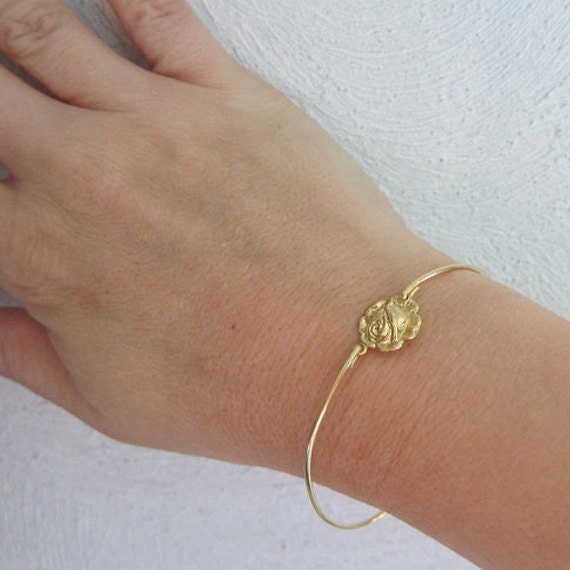 Rose Bracelet Flower Bracelet Flower Bangle Rose Jewelry - Etsy