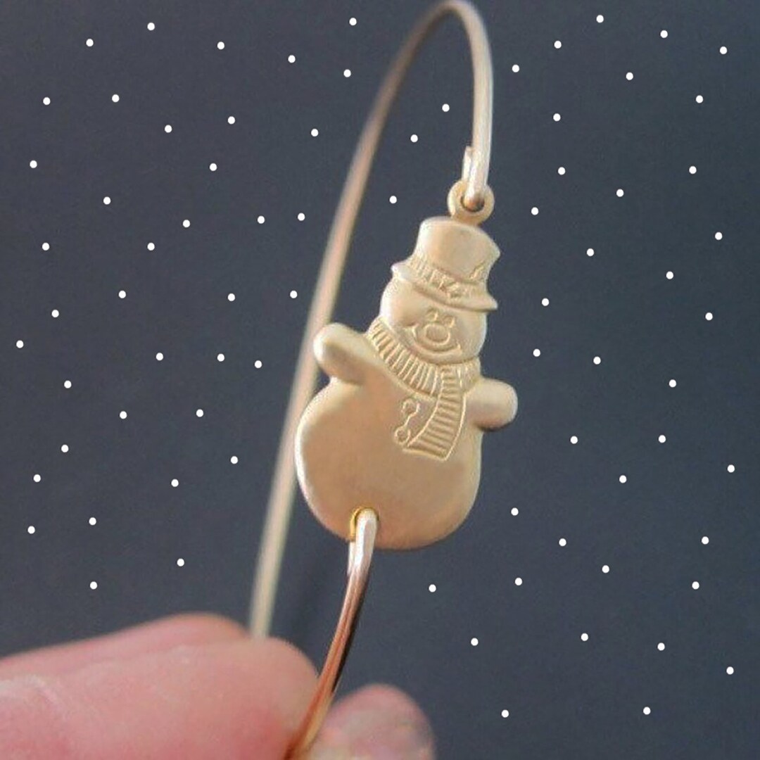 Snowman Bracelet Snowman Bangle Winter Fashion Holiday Jewelry Holiday ...