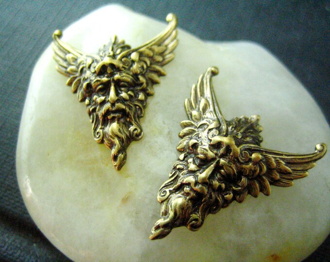 2 PC astraeus God of the Four Winds Oxidized BRASS | Etsy