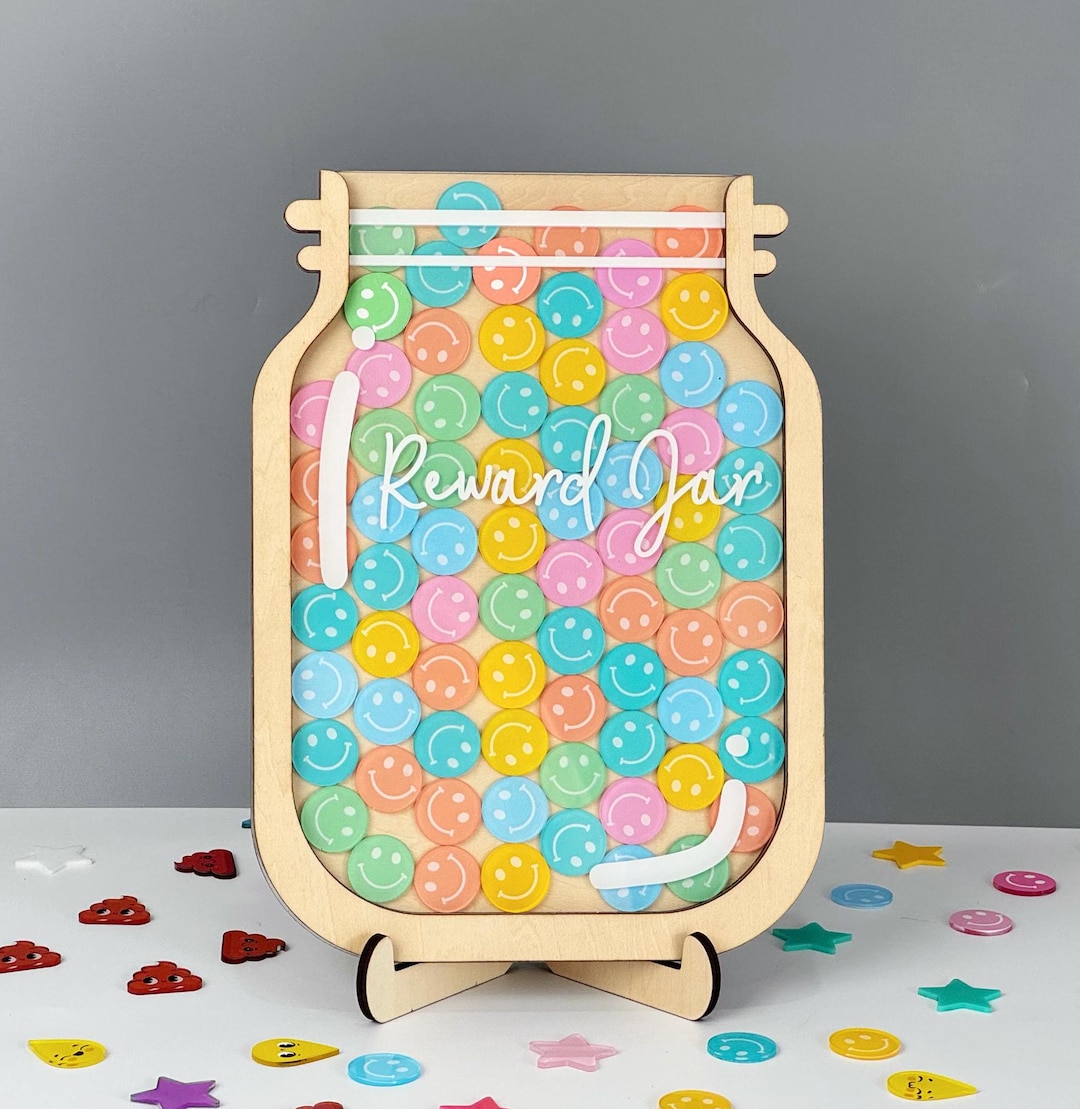 Smiley Training Reward Jar With Token System,smiley Face Reward Jar ...