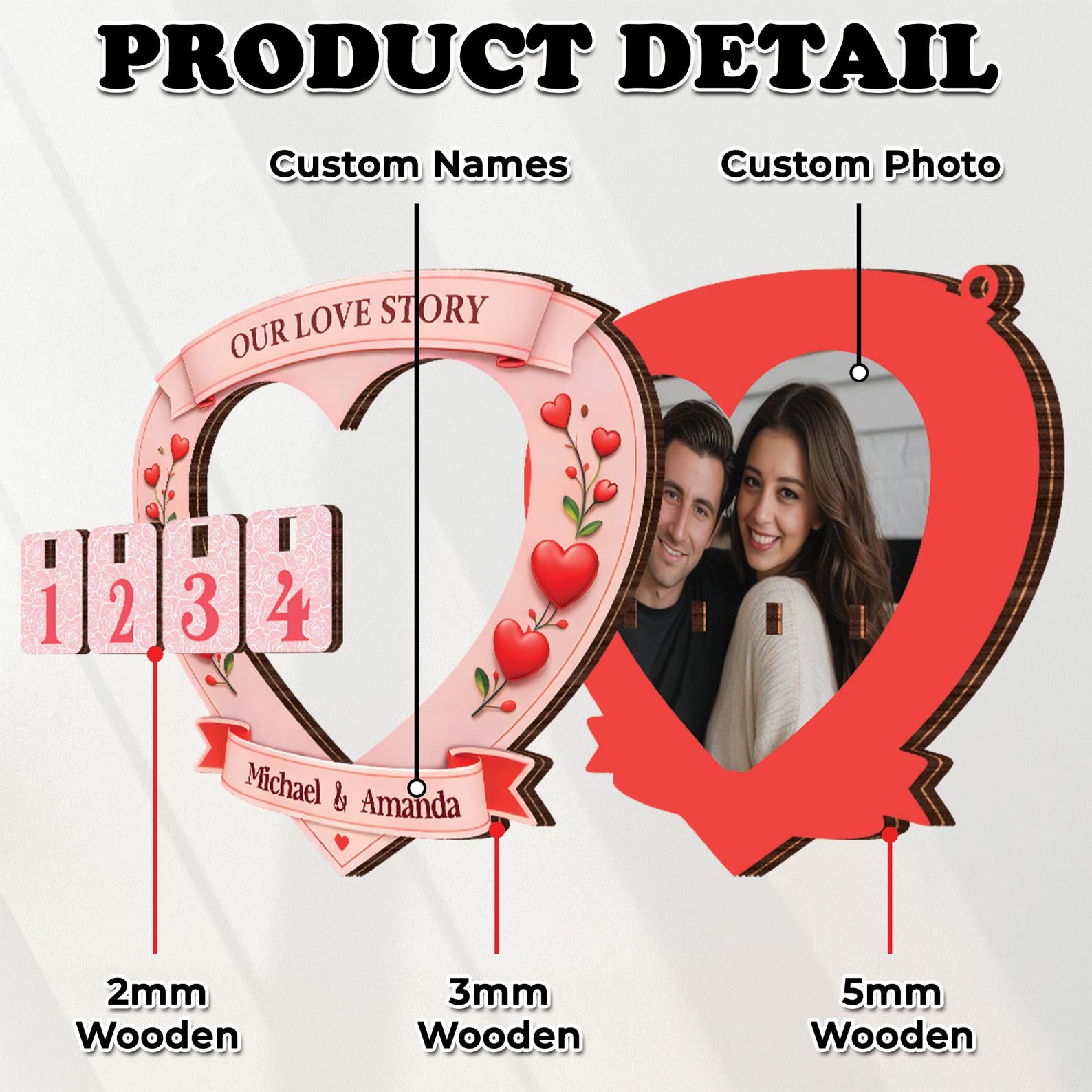 Custom Couple Days in Love Tracker Frame,couple Love Days Counter,our ...
