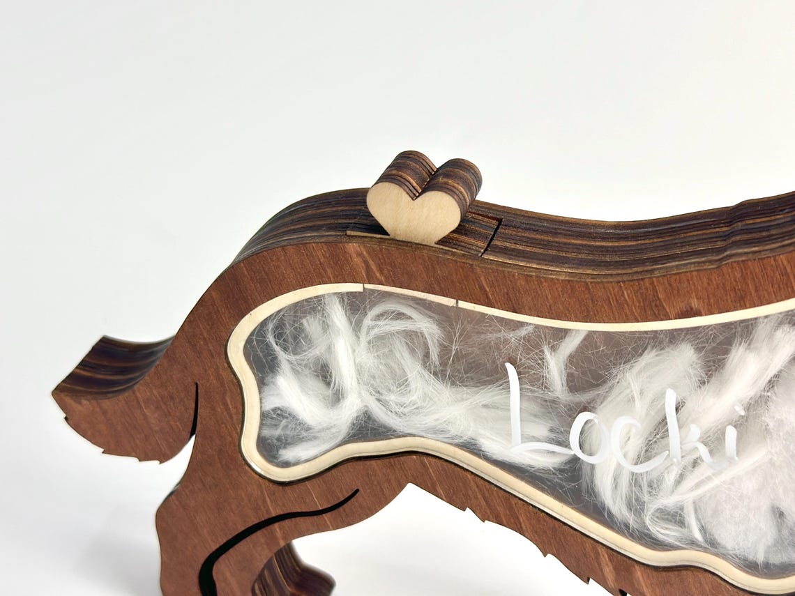 Wooden Pet Fur Memorial Keepsake Shadowbox,pet Urn Ashes Teeth Memorial ...