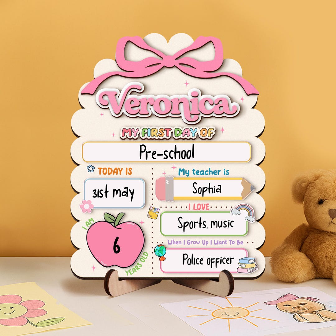 Personalized First Day School Sign,back to School,preschool ...