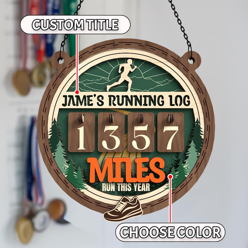 Custom Running Miles Tracker Sign,running Log,marathon Training Runner ...