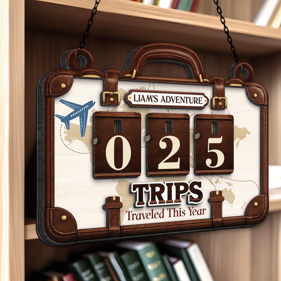 Custom Travel Trip Tracker Sign,journey Counter,travel Log Decor ...