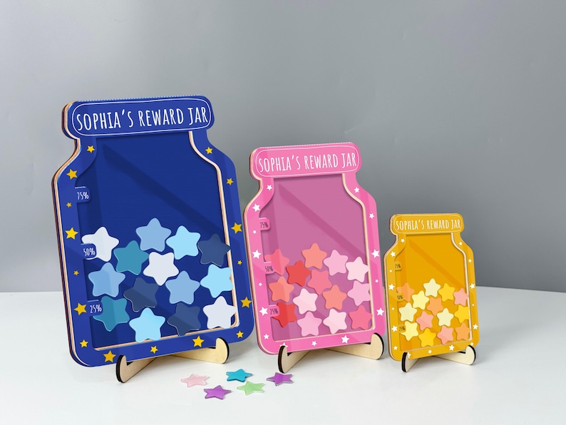 Custom Reward Jar,magnetic Reward Jar With Tokens,smiley Star Reward ...